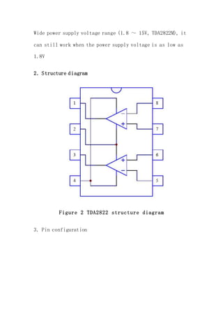 Tda2822 features, pin functions and application circuits | DOCX