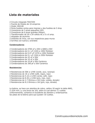 Tda7294 amplificador 180 w | PDF