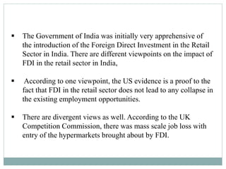 Key Sectors of Indian Retail and FDI in Indian Retail | PPTX
