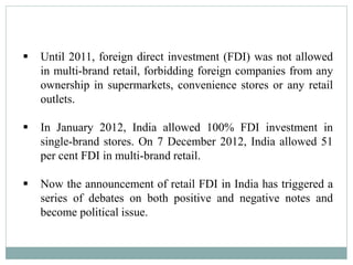 Key Sectors of Indian Retail and FDI in Indian Retail | PPTX