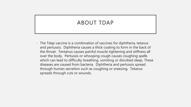 Tdap vaccine clinical research study (age 65 | PPTX