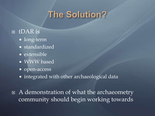 Dissemination of the Lawrence Berkeley Laboratory Archaeometric ...