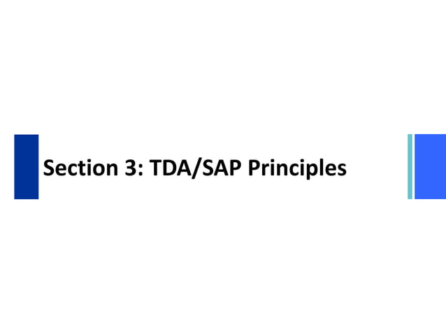 TDA/SAP Methodology Training Course Module 1 Section 3 | PPTX