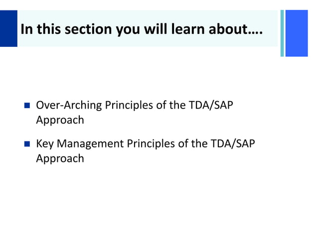 TDA/SAP Methodology Training Course Module 1 Section 3 | PPTX