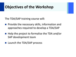 TDA/SAP Methodology Training Course Presentation Introduction | PPT