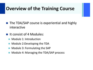 TDA/SAP Methodology Training Course Presentation Introduction | PPT