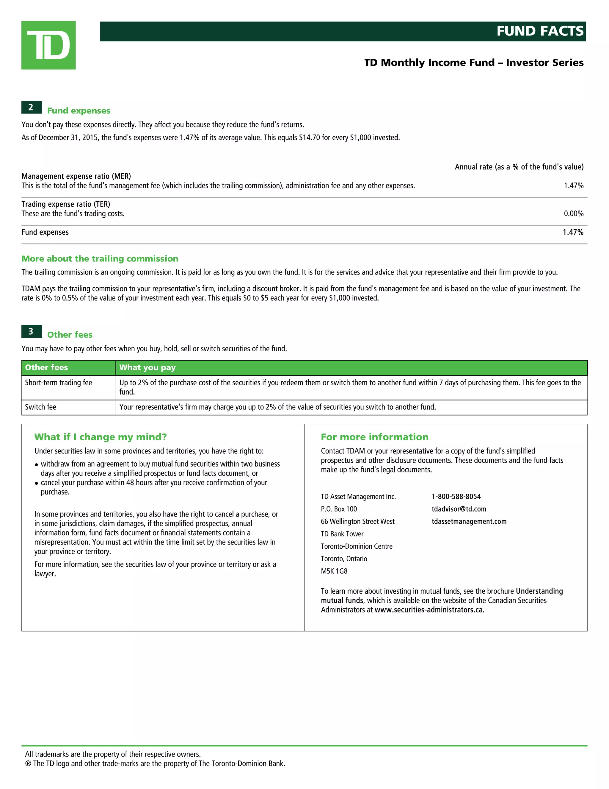 TD MUTUAL FUND | PDF