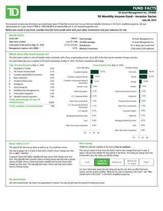 TD MUTUAL FUND | PDF | Mutual Funds | Personal Investing