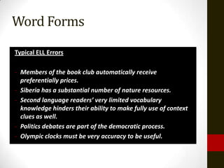TDC 1 - Word Forms | PPTX