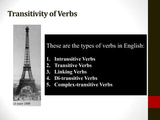 TDC 1 - Transitivity of Verbs | PPT