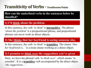 Tdc1 transitivity of verbs | PPTX