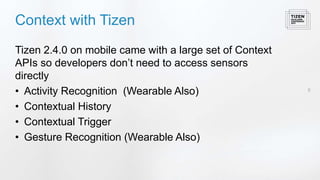 Tizen Apps with Contextual Awareness, powered by AI | PPT