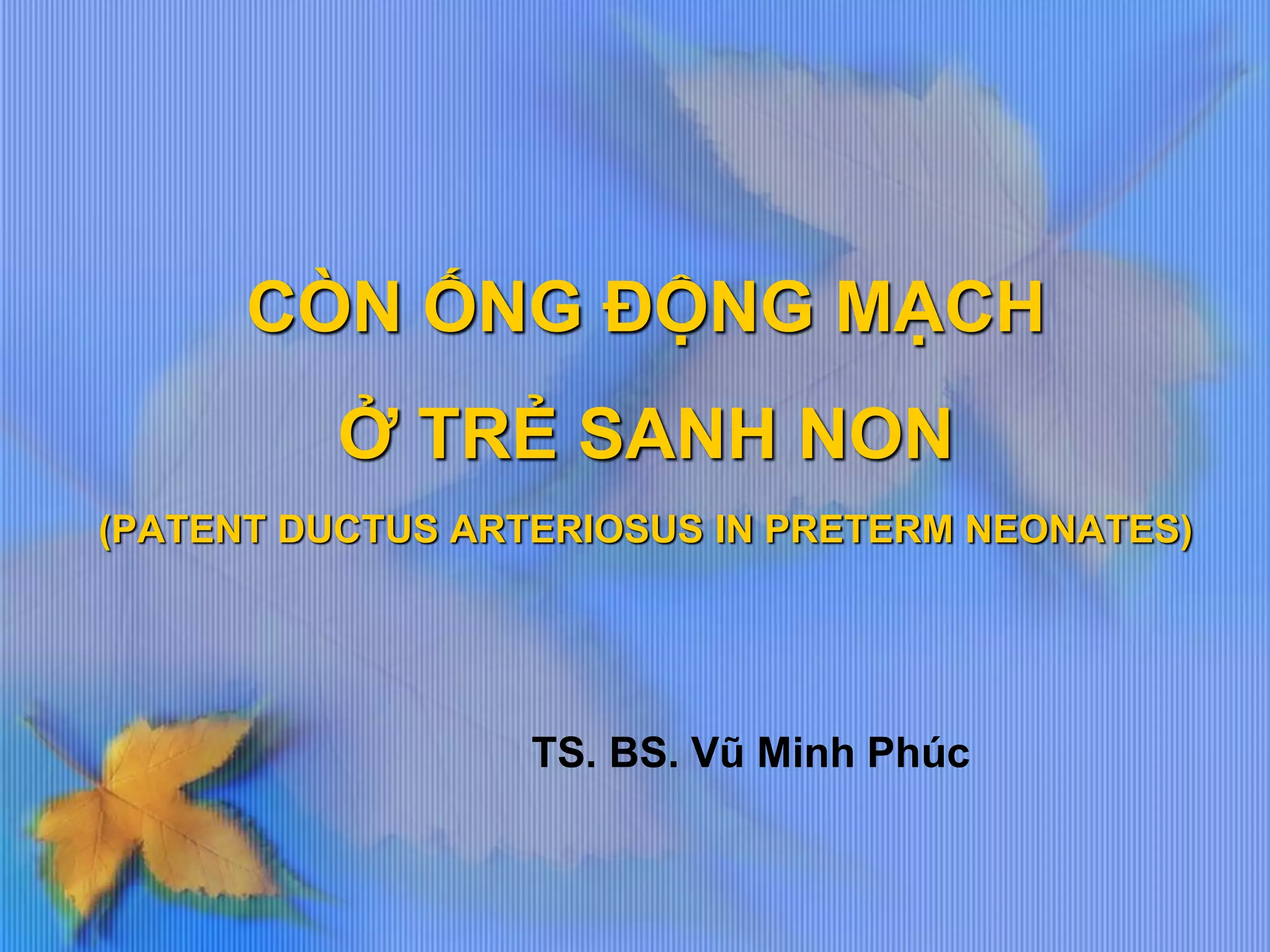 CÒN ỐNG ĐỘNG MẠCH Ở TRẺ SINH NON | PDF