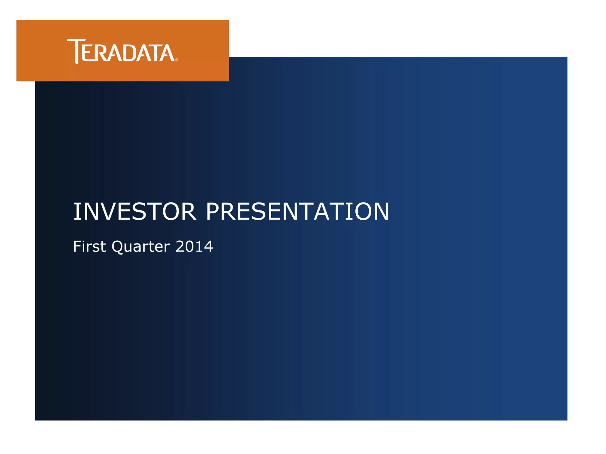 Teradata Investor Presentation | PPT