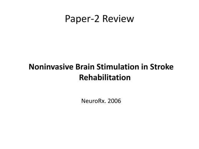 tDCS in stroke rehabilitation | PPT