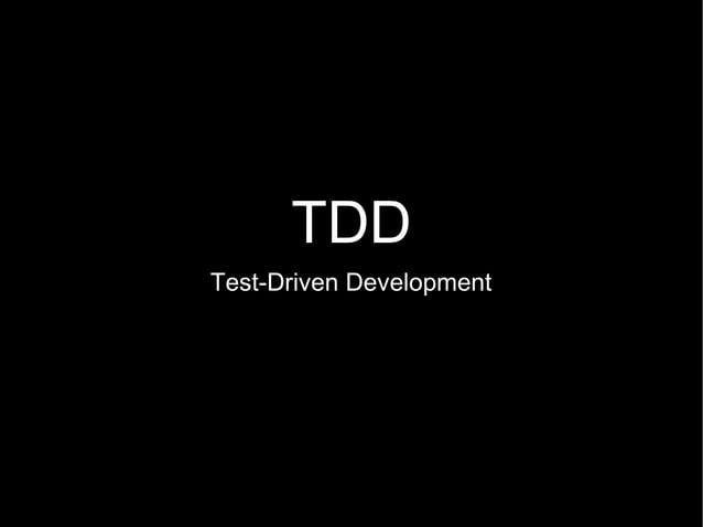 TDD - Test Driven Development | ODP