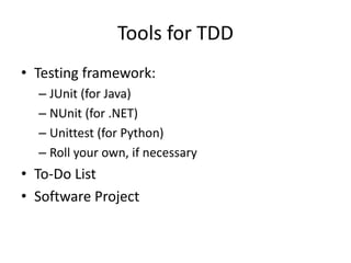 A Brief Introduction to Test-Driven Development | PPT