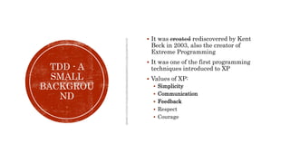 Improving code quality and testability wiht TDD | PPT