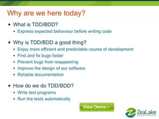 Test and Behaviour Driven Development (TDD/BDD) | PDF