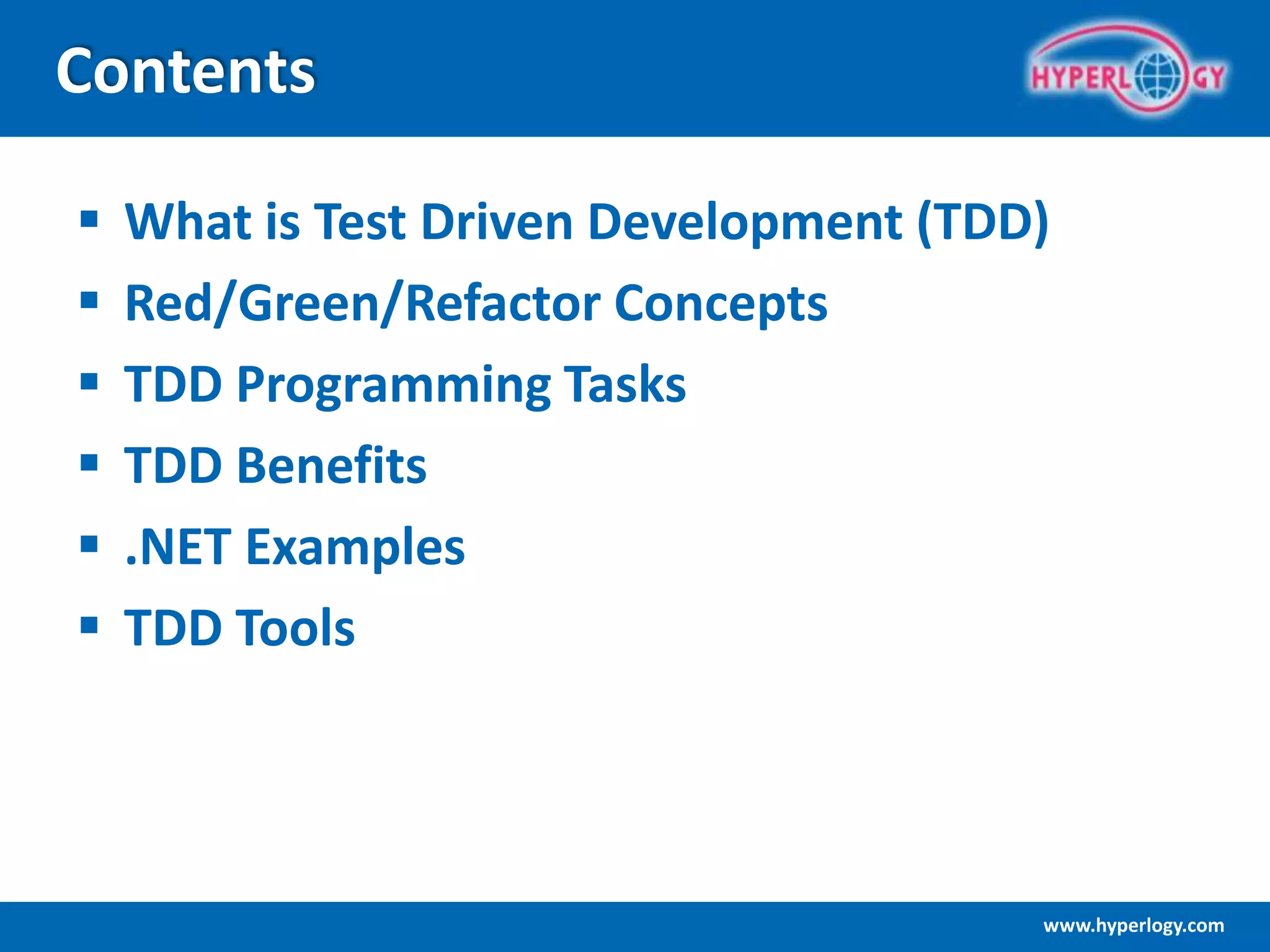 Tdd Test Driven Dvelopment Test First Design Ppt