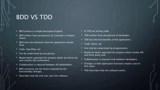 Tdd and bdd | PPTX