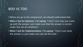 Tdd and bdd | PPTX
