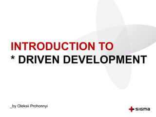 Test-driven development & Behavior-driven development basics | PPTX