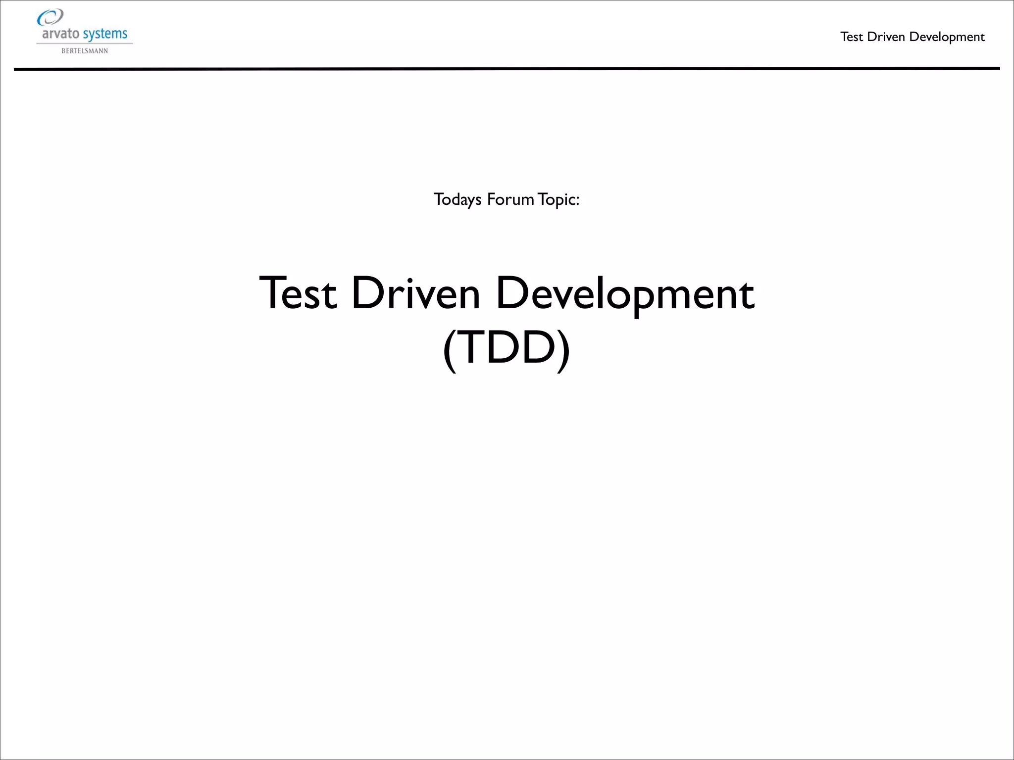 Test Driven Development by Denis Lutz | PPT