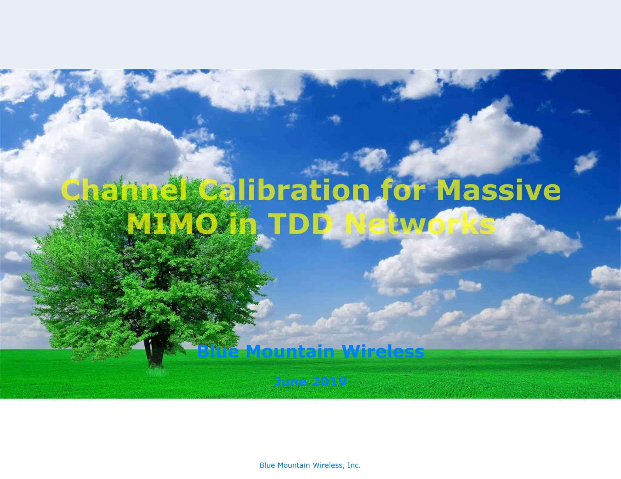 Massive MIMO Channel Calibration in TDD Wireless Networks | PDF
