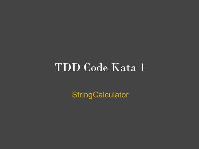 Code Kata String Calculator In Flex Ppt