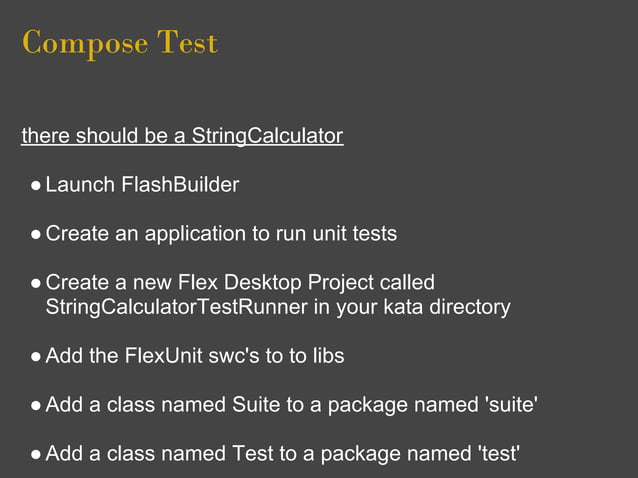 Code Kata: String Calculator in Flex | PPT