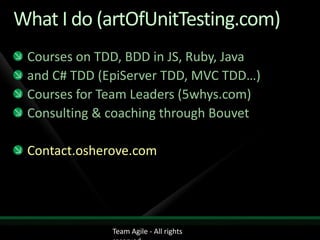 Roy Osherove TDD From Scratch | PPTX