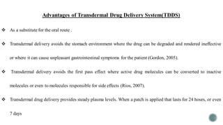 Transdermal Drug Delivery System | PPT