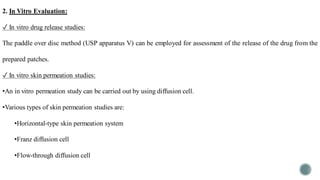 Transdermal Drug Delivery System | PPT