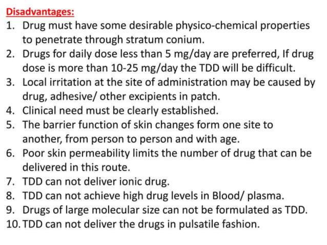 TRANSDERMAL DRUG DELIVERY SYSTEMS (TDDS) | PPT