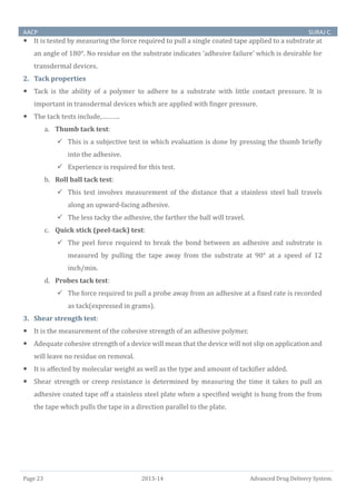 Transdermal Drug Delivery Systems - A writeup | PDF
