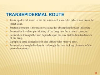 TRANSDERMAL DRUG DELIVERY SYSTEM | PPT
