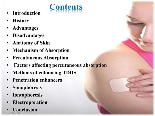 Introduction of Transdermal Drug Delivery System (TDDS) | PPTX | Skin ...