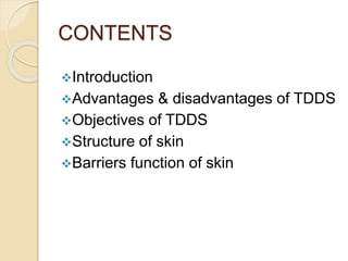 Transdermal Drug Delivery System ppt SKIN.pptx