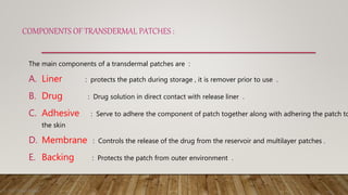 Trans Dermal Drug Delivery System Prasad Katare 02 | PPT