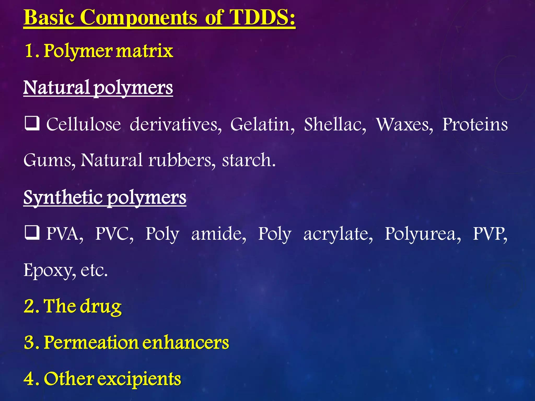 Transdermal Drug Delivery System (TDDS) | PPT | Free Download