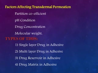 Transdermal Drug Delivery System (TDDS) | PDF