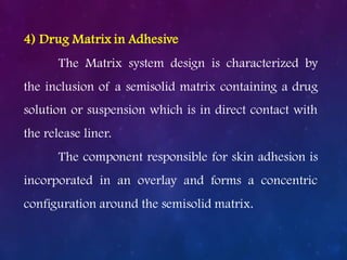 Transdermal Drug Delivery System (TDDS) | PDF