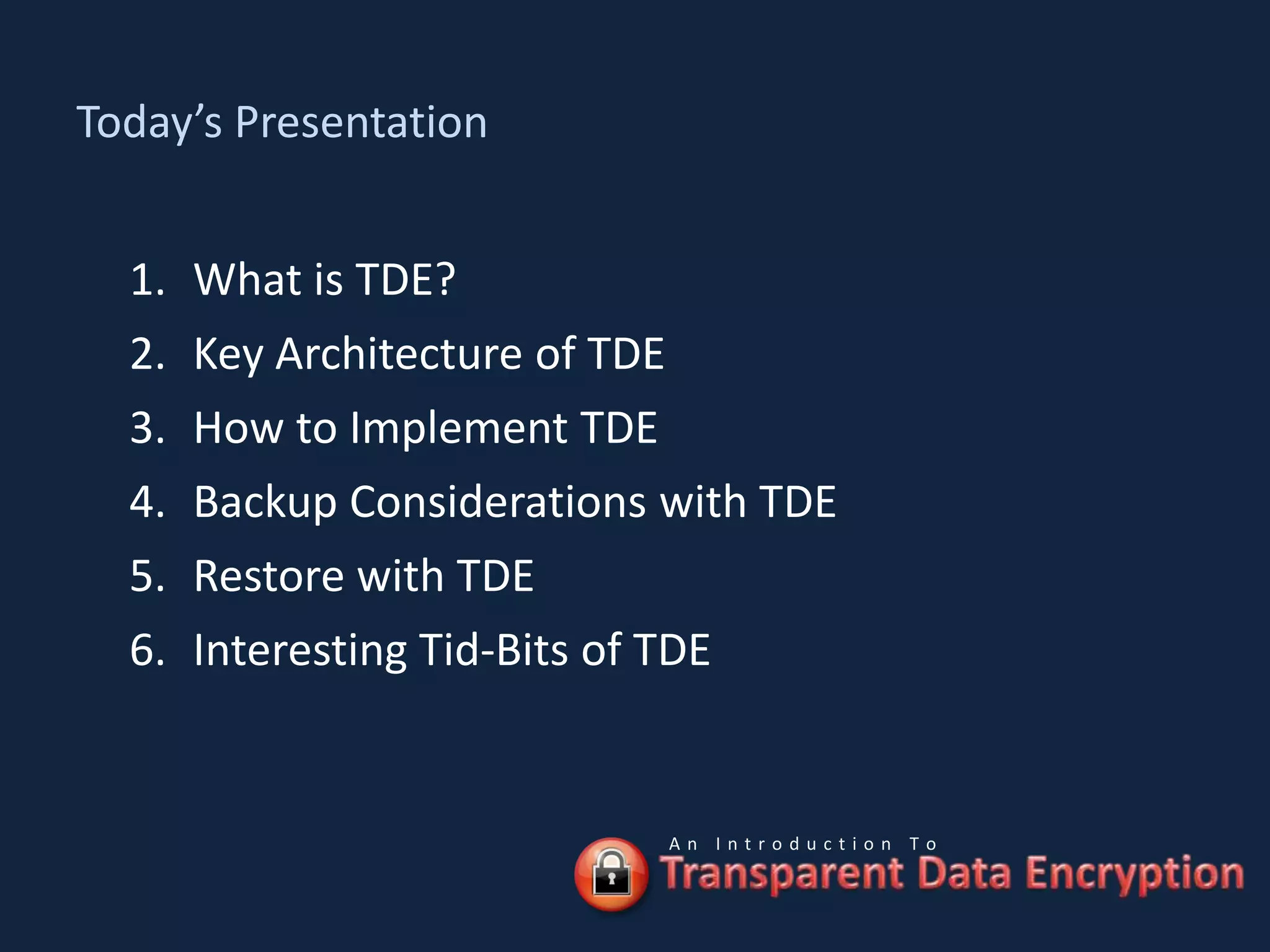 Transparent Data Encryption | PPTX