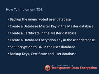 Transparent Data Encryption | PPTX