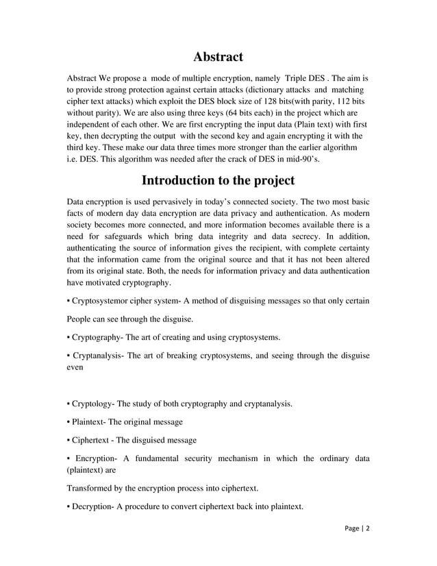Triple Data Encryption Standard (t-DES) | PDF
