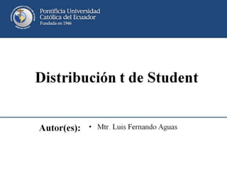 Estadística: T de student | PPTX