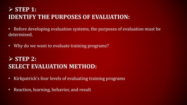 Training And Development Evaluation | PPT