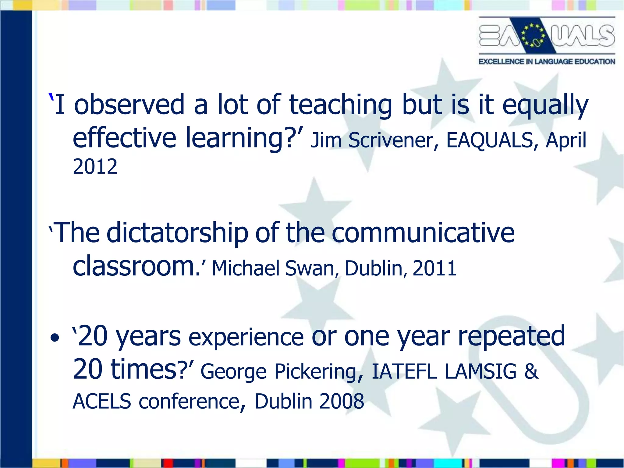 Using the Teacher Development Framework | PPTX