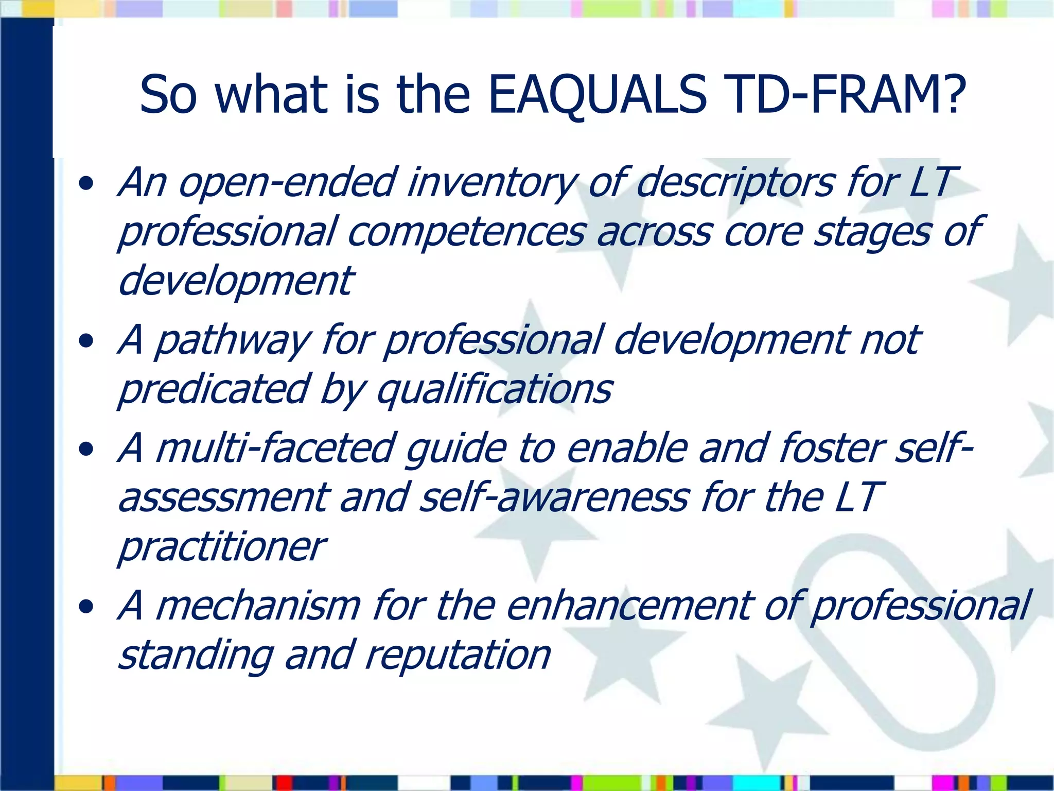 Using the Teacher Development Framework | PPTX